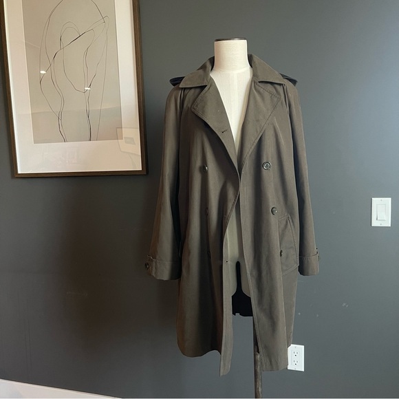 Gallery | Jackets & Coats | Gallery Olive Green Hooded Trench Coat ...